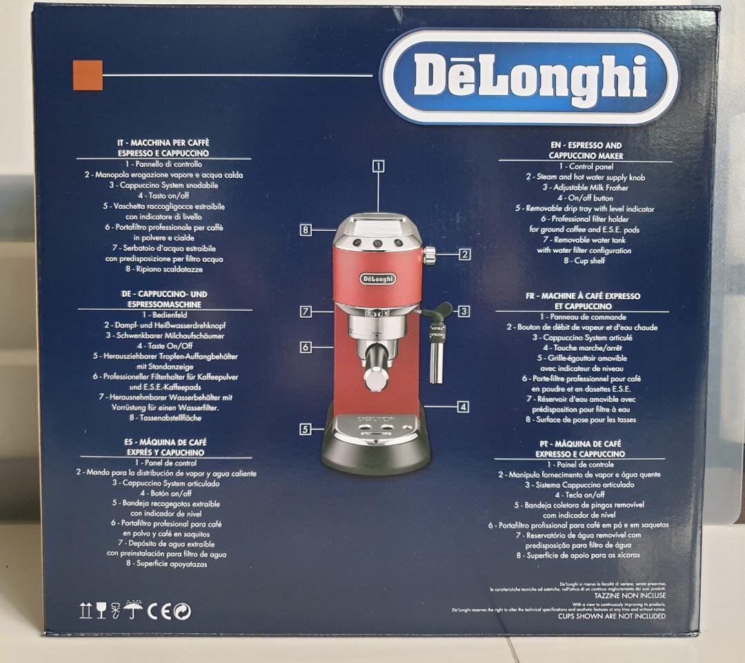 Delonghi Dedica Red Coffee Machine, TV & Home Appliances, Kitchen ...