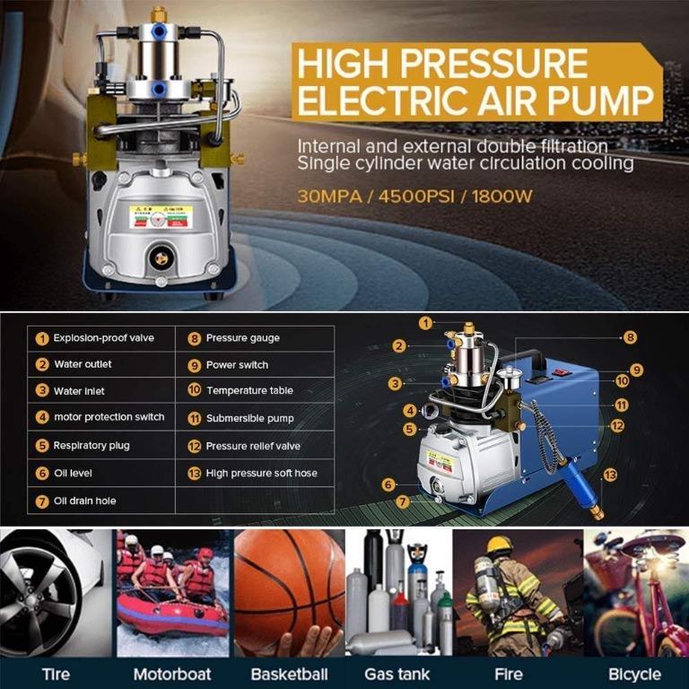 High Pressure Air Pump Electric Set 300bar 30mpa 4500psi Air Compressor ...