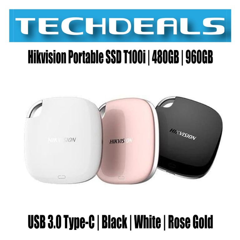 Hikvision Portable SSD T100i 480GB | 960GB| USB 3.0 Type-C | Black ...