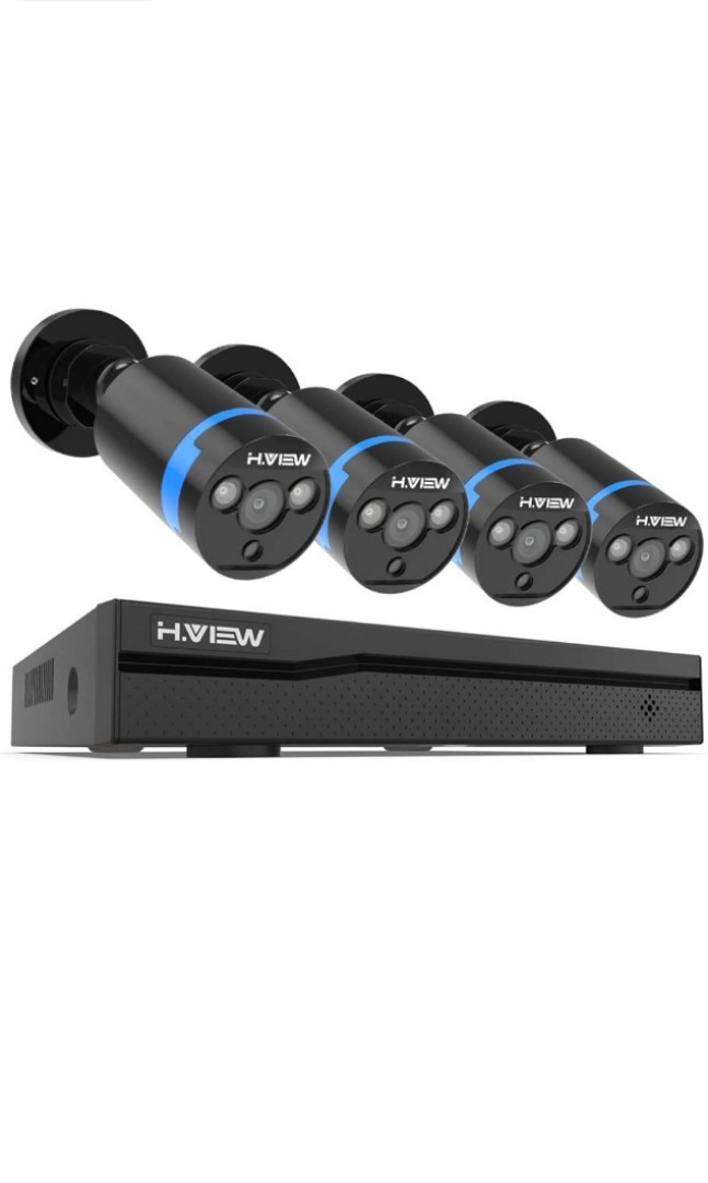 H.view Professional CCTV System IP-N4C4, Furniture & Home Living ...