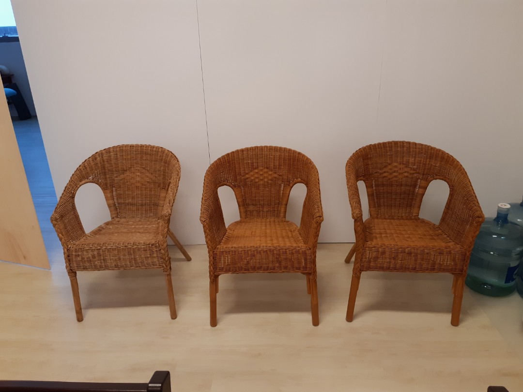Ikea rattan chairs each $10, Furniture & Home Living, Furniture, Chairs ...