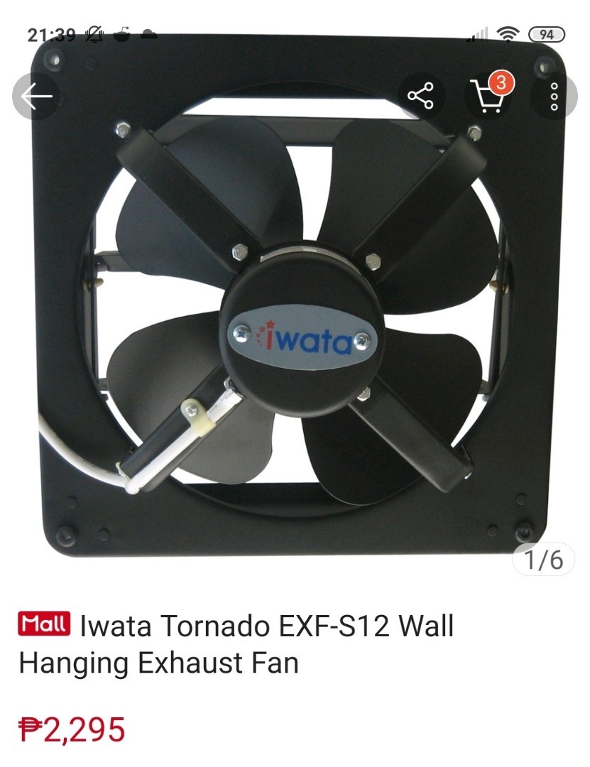 Iwata Tornado Exhaust Fans (2 units for 4k), Furniture & Home Living ...