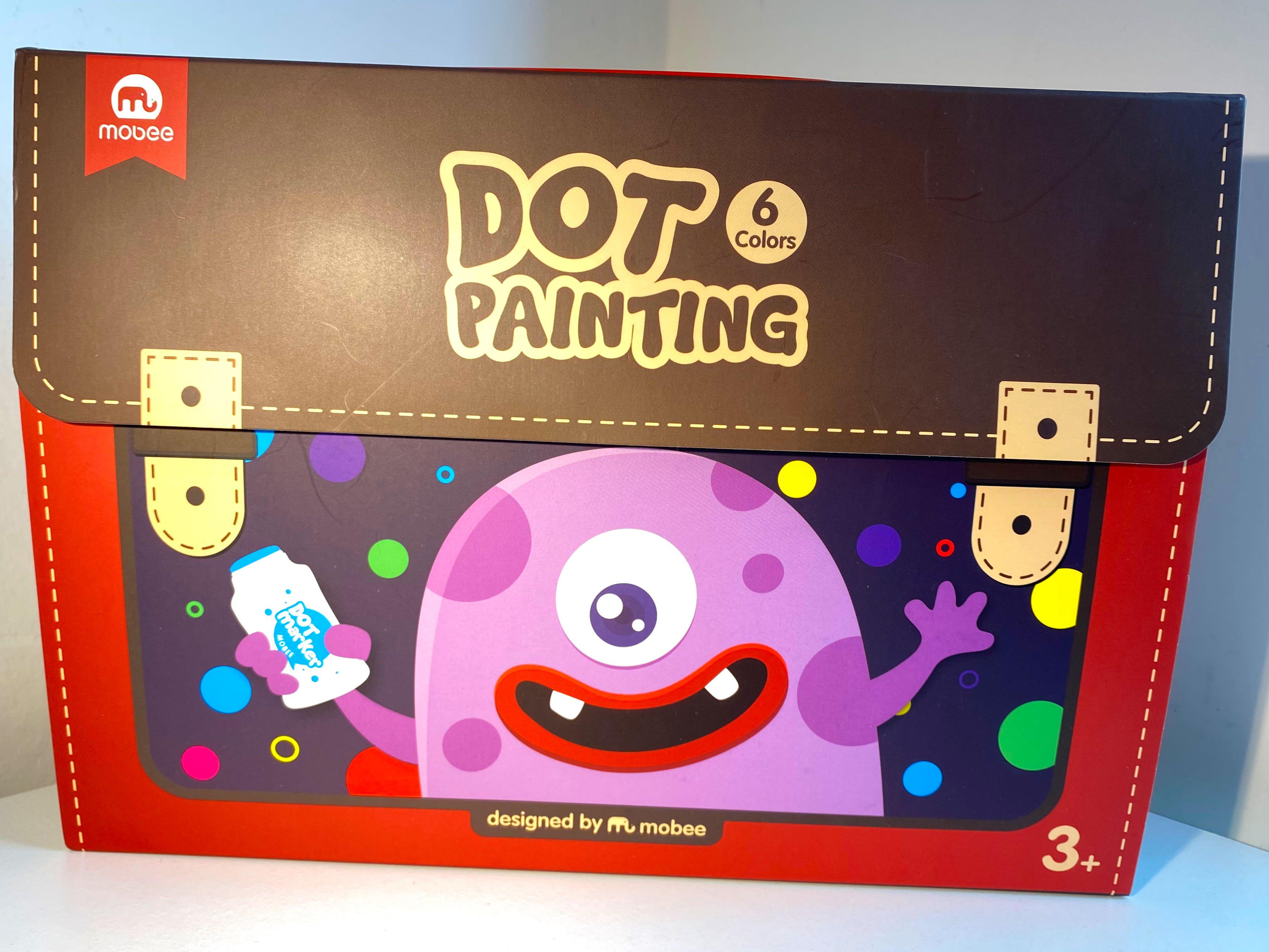 CHILDREN PAINTING & DRAWING ART SET WITH 6 COLOURS WATER BASED DOT ...