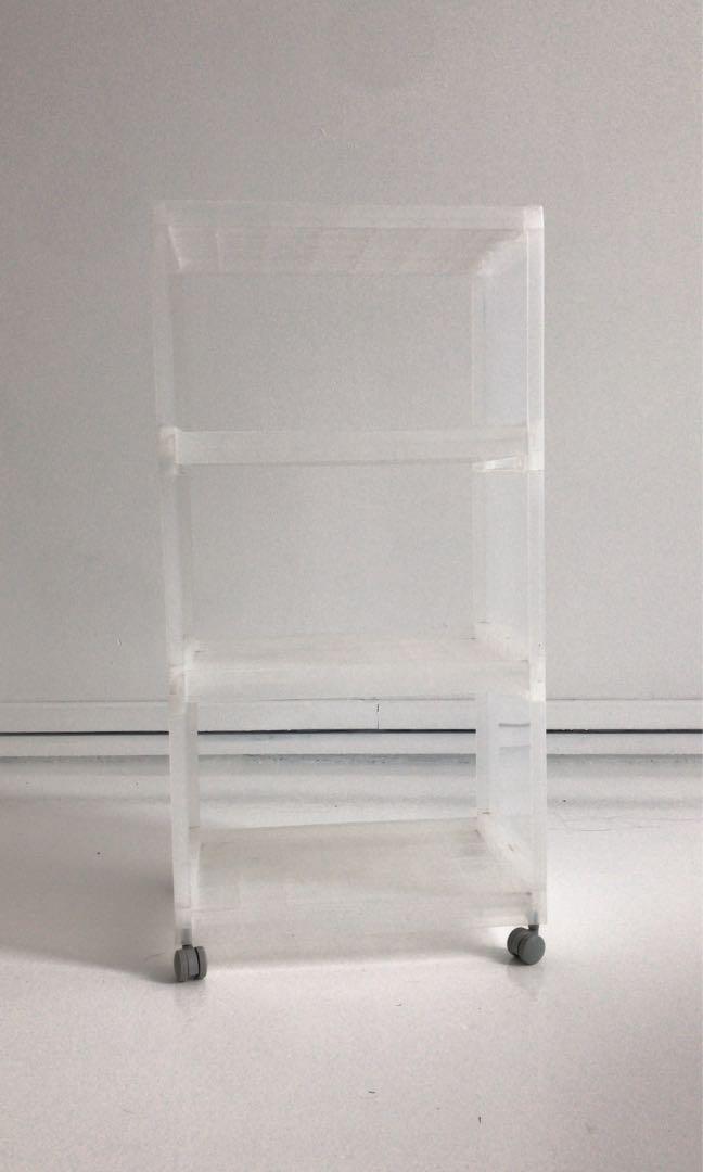 Muji 4-tier roller storage shelf with rollers, Furniture & Home Living ...