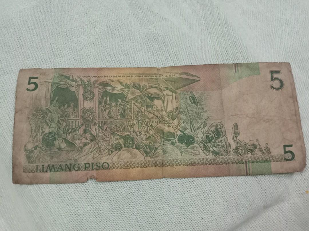 Old paper bill 5 pesos, Hobbies & Toys, Memorabilia & Collectibles ...