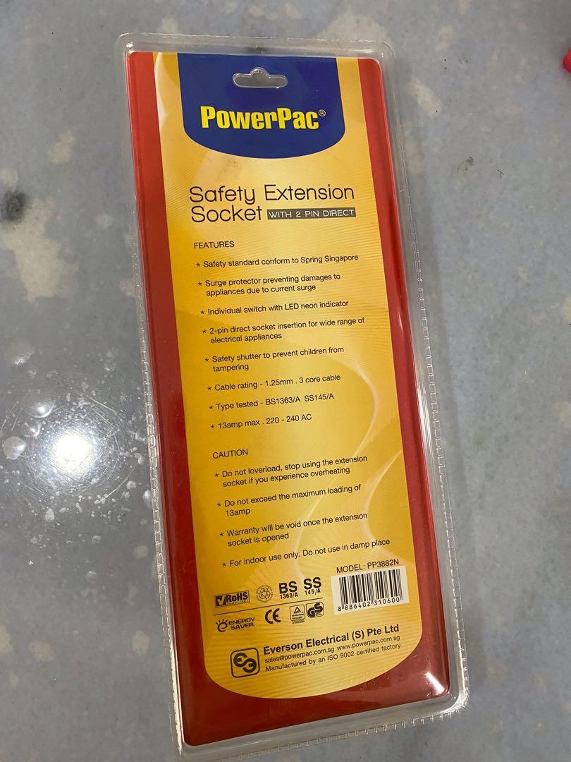 Powerpac 3m socket extension, TV & Home Appliances, Electrical ...