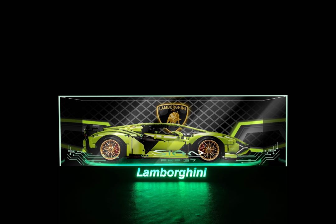 LEGO Lamborghini sian acrylic display case with raised base, Hobbies ...