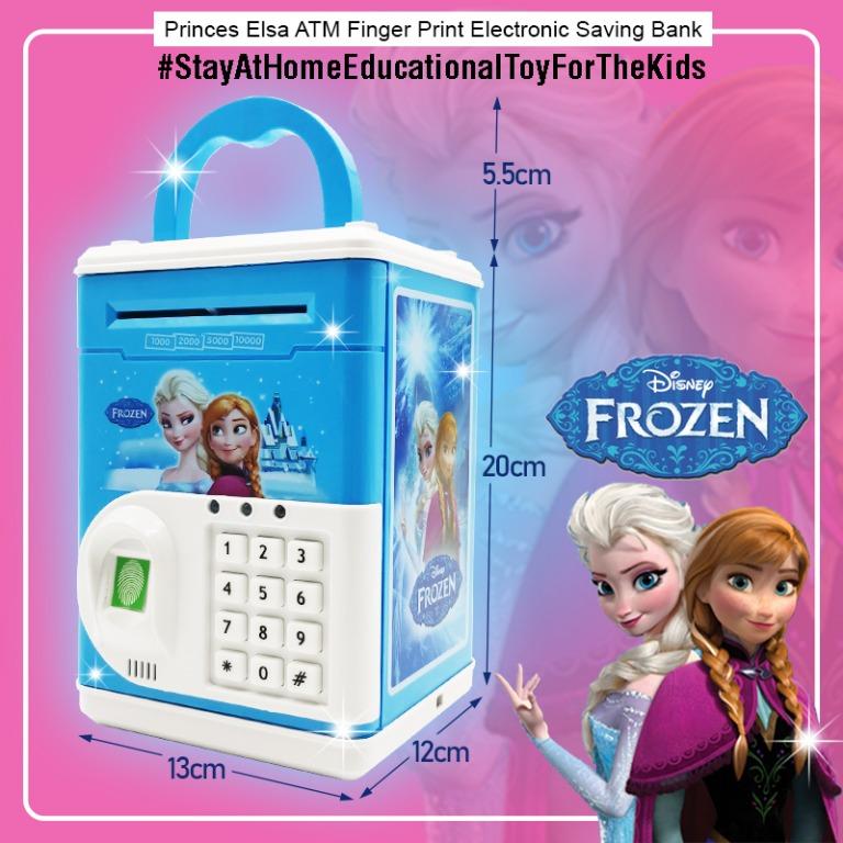 Toys Boys Girls Princess Elsa Frozen 2 Finger Print ATM Saving Machine ...