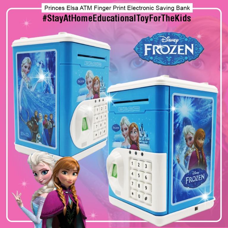 Toys Boys Girls Princess Elsa Frozen 2 Finger Print ATM Saving Machine ...