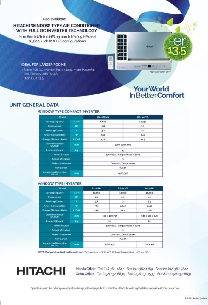 RA-15HV Inverter Hitachi, TV & Home Appliances, Air Conditioning and ...