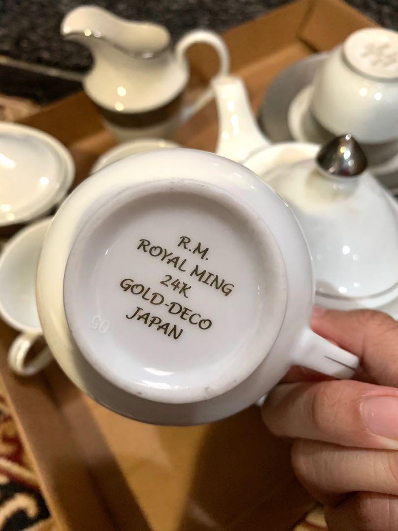 ROYAL MING TEA SET 24K GOLD DECO, Furniture & Home Living, Kitchenware ...