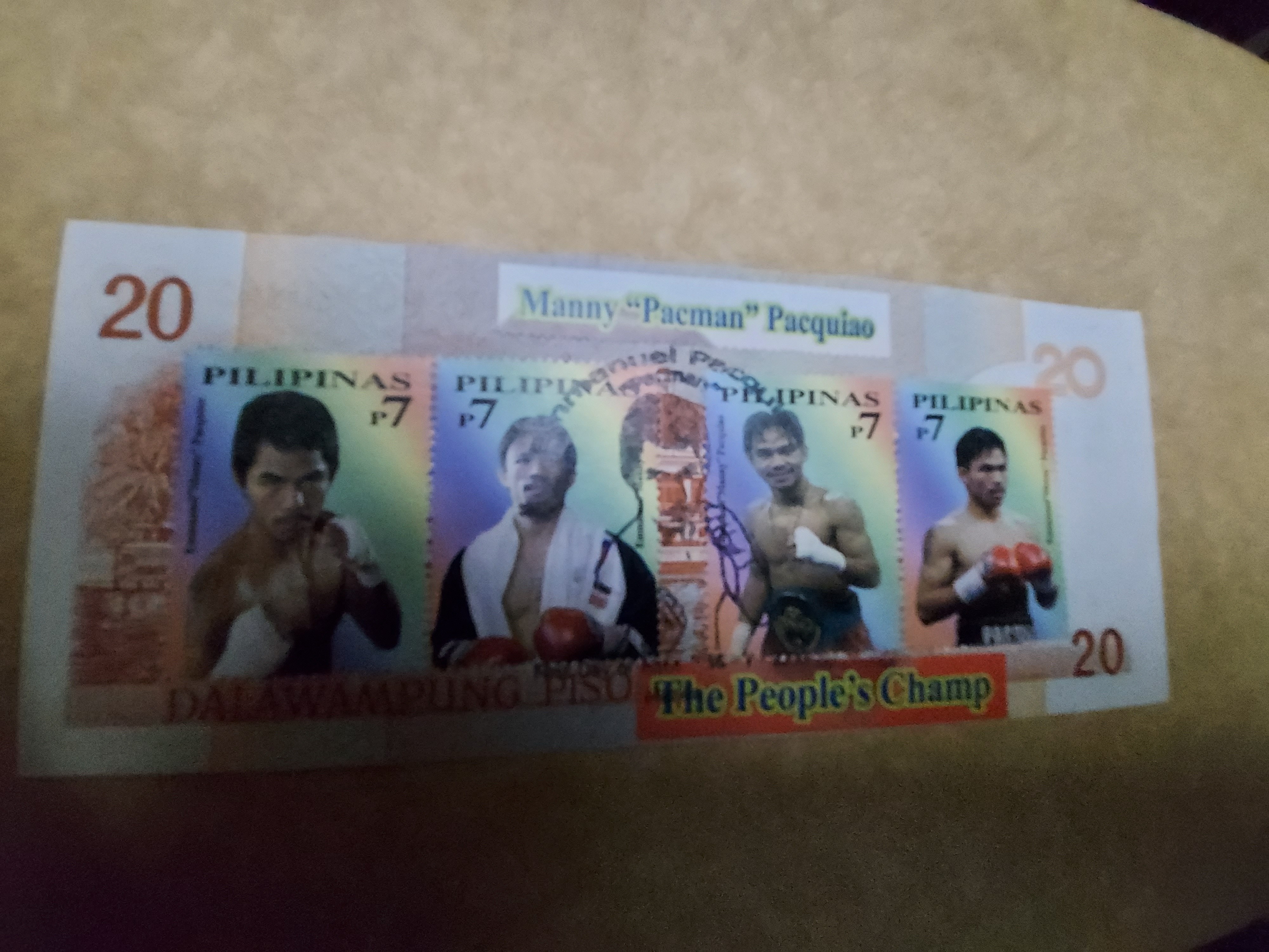 Manny Pacquiao 20 pesos stamps with serial number demonetized ...