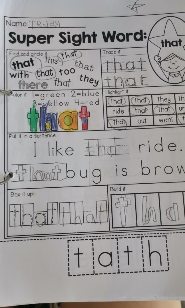 Super Sight words practises from k1 to primary school, Hobbies & Toys ...