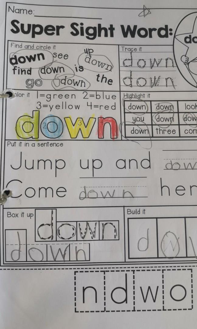 Super Sight words practises from k1 to primary school, Hobbies & Toys ...