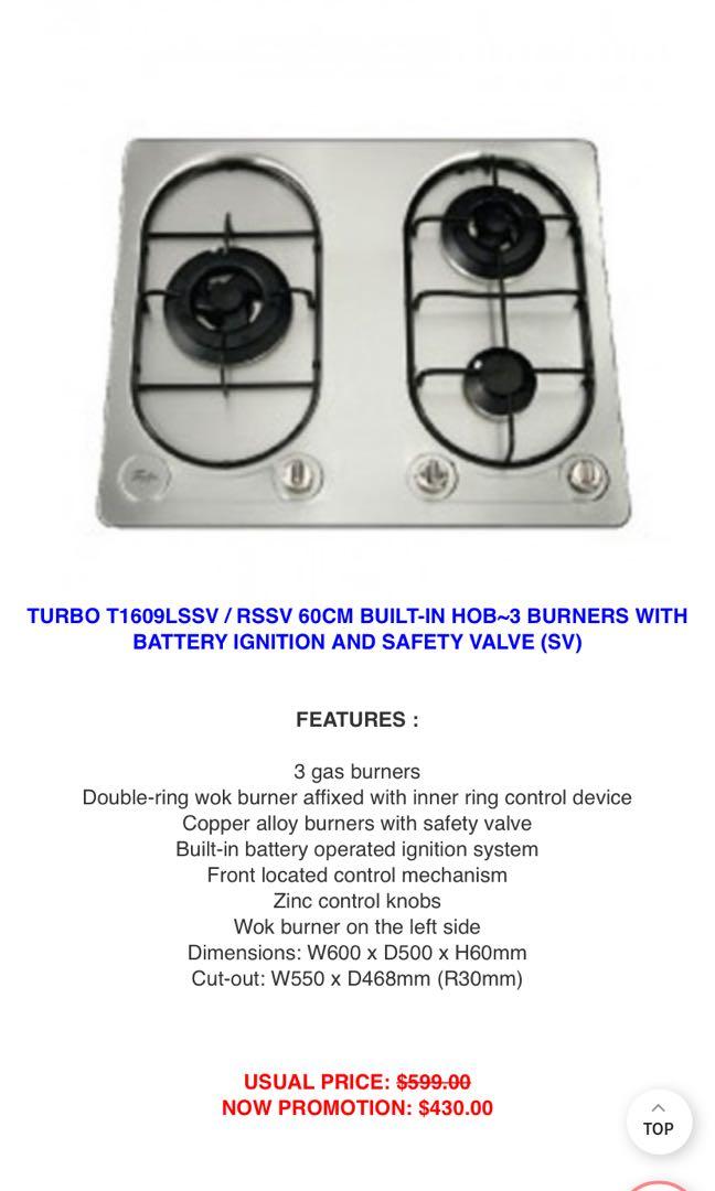 Turbo Gas Stove 3 hobs, Home Appliances, Kitchenware on Carousell