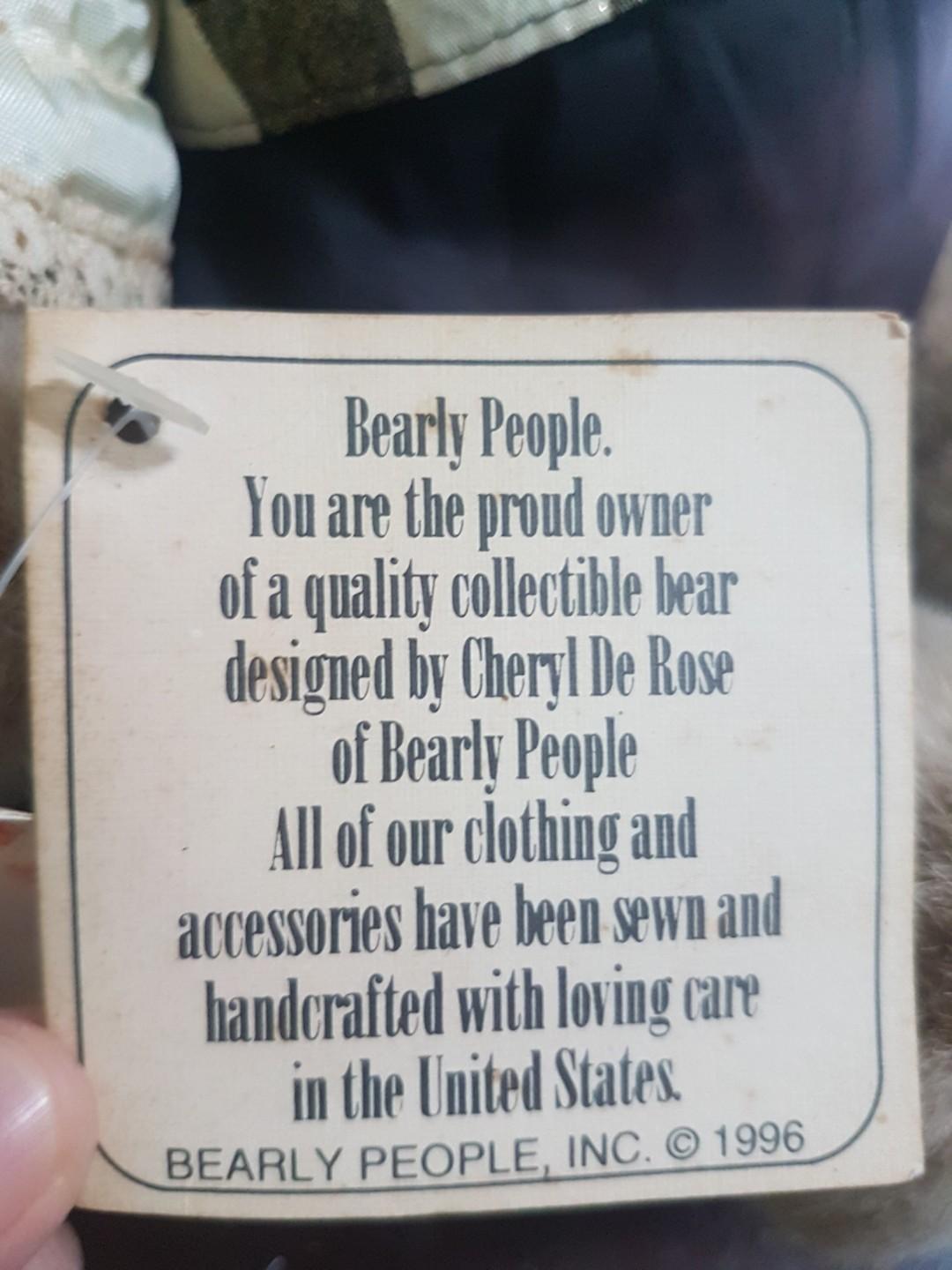 Vintage Bearly People plush bear 90s, Hobbies & Toys, Toys & Games on ...