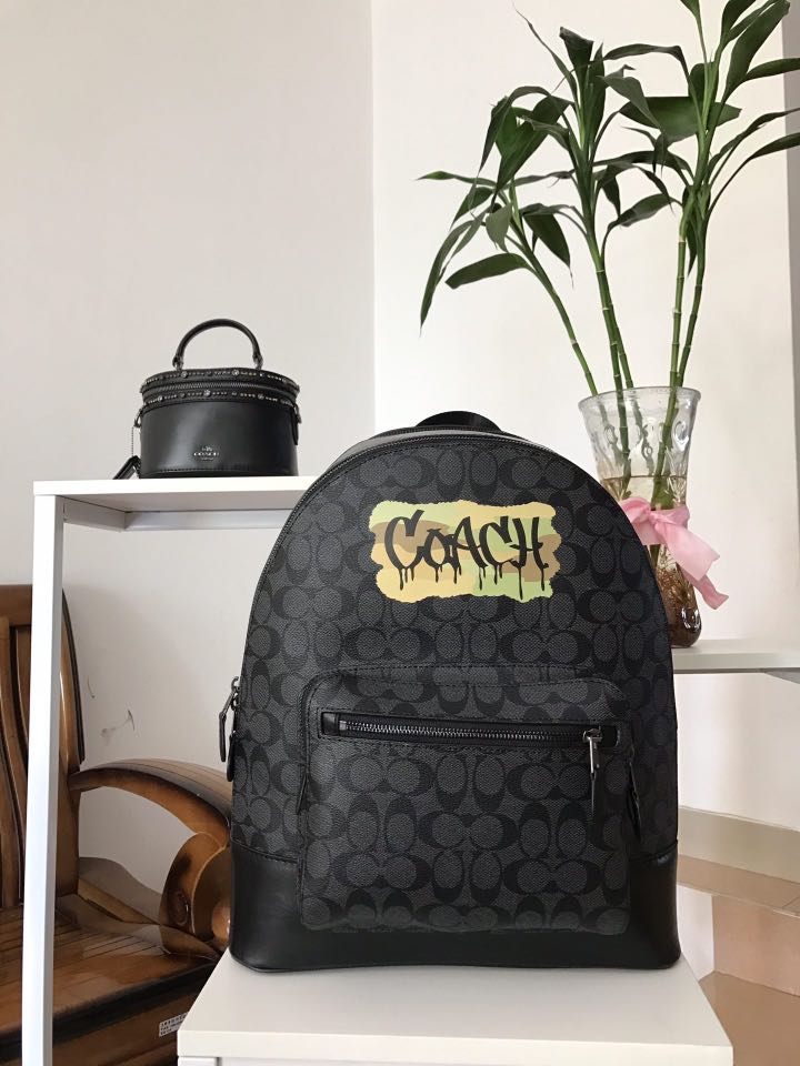 WEST BACKPACK IN SIGNATURE CANVAS WITH GRAFFITI (COACH F31295), Luxury ...