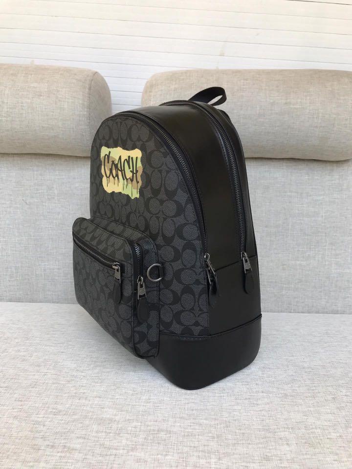 WEST BACKPACK IN SIGNATURE CANVAS WITH GRAFFITI (COACH F31295), Luxury ...