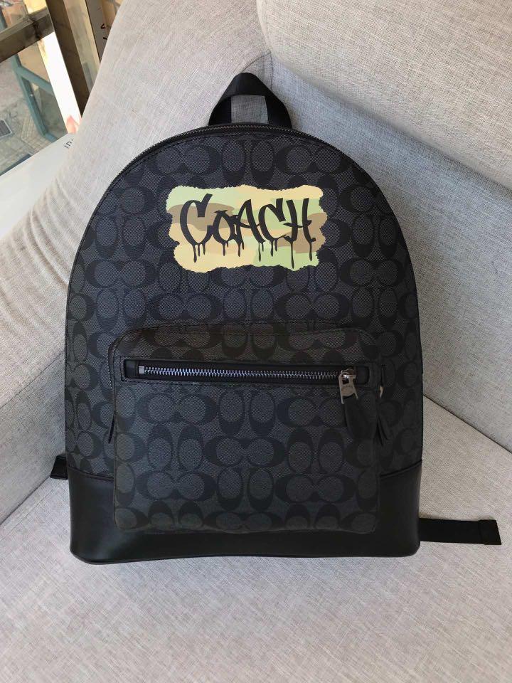 WEST BACKPACK IN SIGNATURE CANVAS WITH GRAFFITI (COACH F31295), Luxury ...