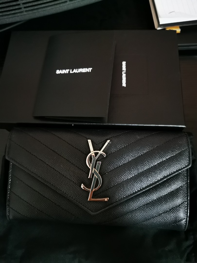 YSL monogram large Flap Wallet, Women's Fashion, Bags & Wallets, Purses ...