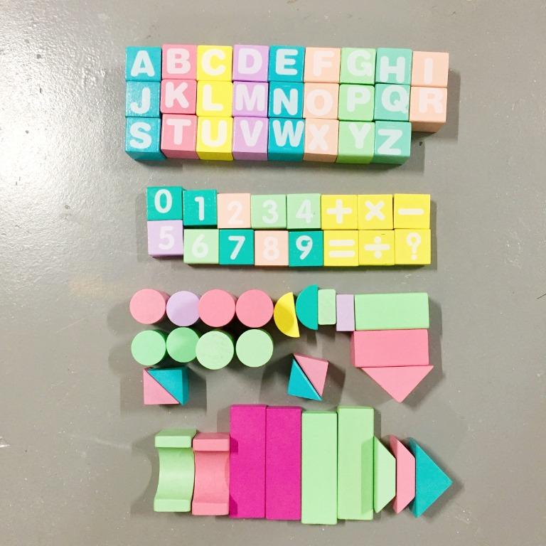 Alphabet Wooden Playing Blocks for Kids **Full set wooden playing ...