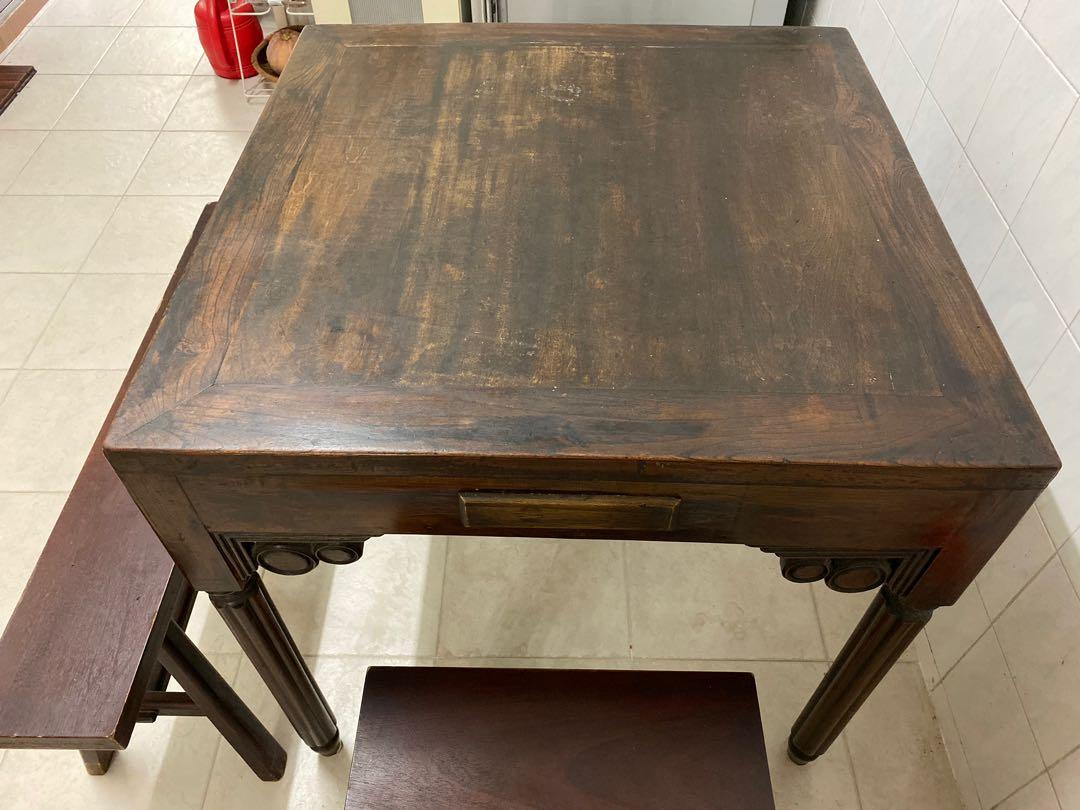 Antique Mahjong Table, Furniture & Home Living, Furniture, Tables ...