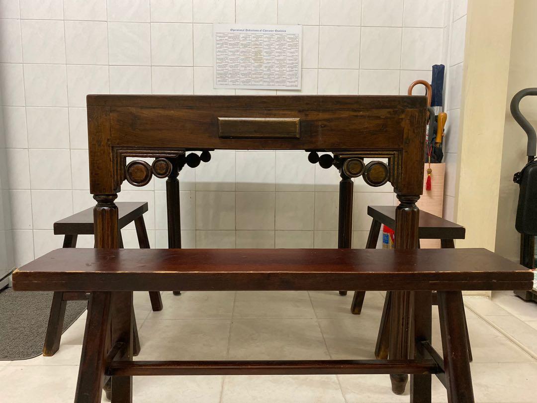 Antique Mahjong Table, Furniture & Home Living, Furniture, Tables ...