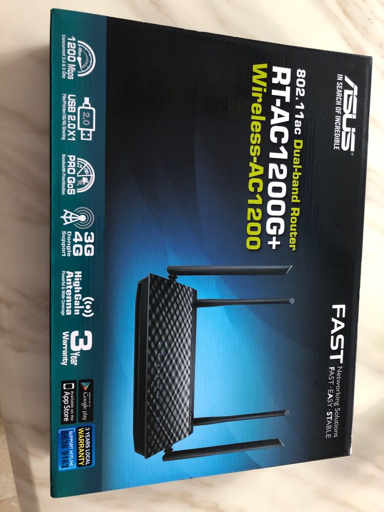 Asus dual band router - AC1200G+, Computers & Tech, Parts & Accessories ...