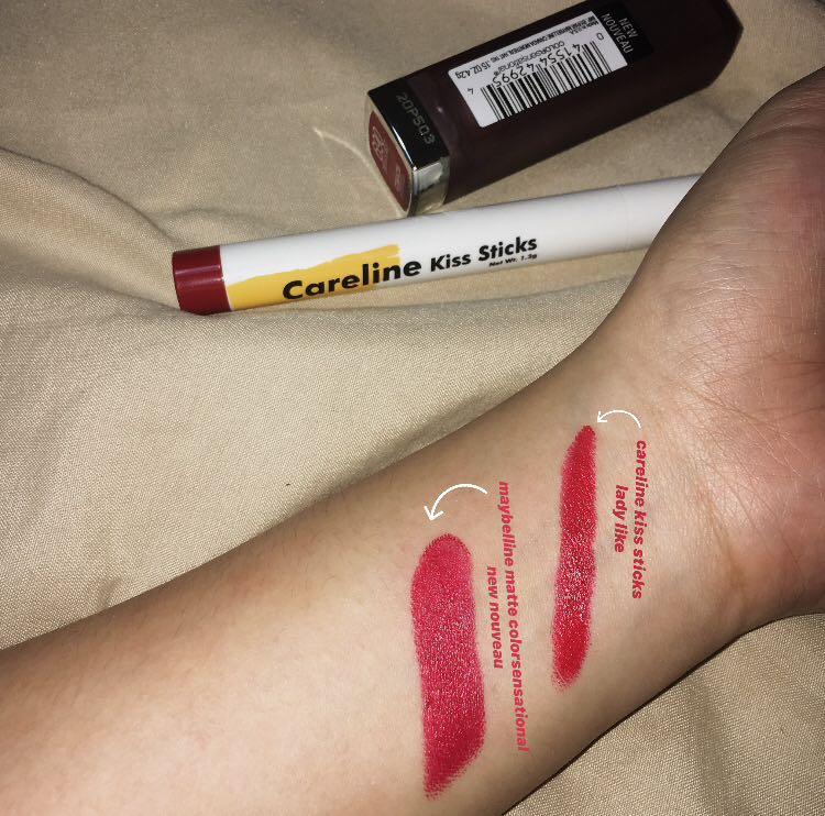 Careline Kiss Stick & Maybelline Matte ColorSensational, Beauty ...