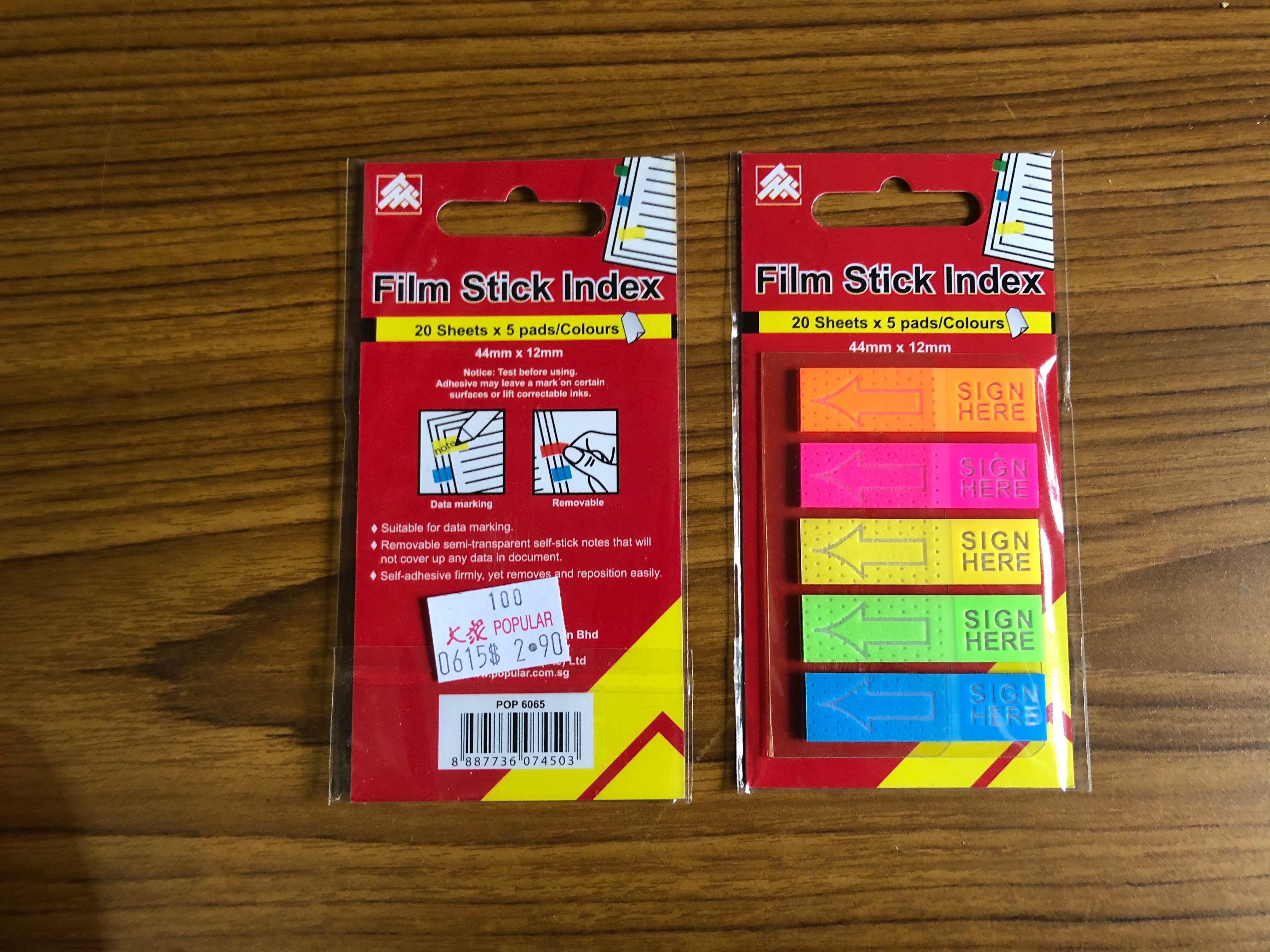 Film Stick Index (Sign Here), Hobbies & Toys, Stationery & Craft, Craft ...