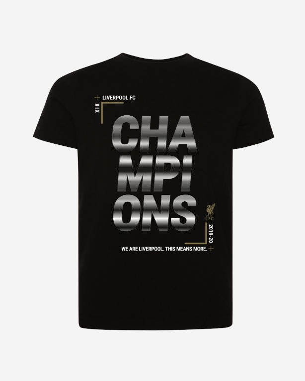LIVERPOOL FC EPL CHAMPIONS 19-20 RED CHAMPIONS BLACK T-SHIRT, Men's ...