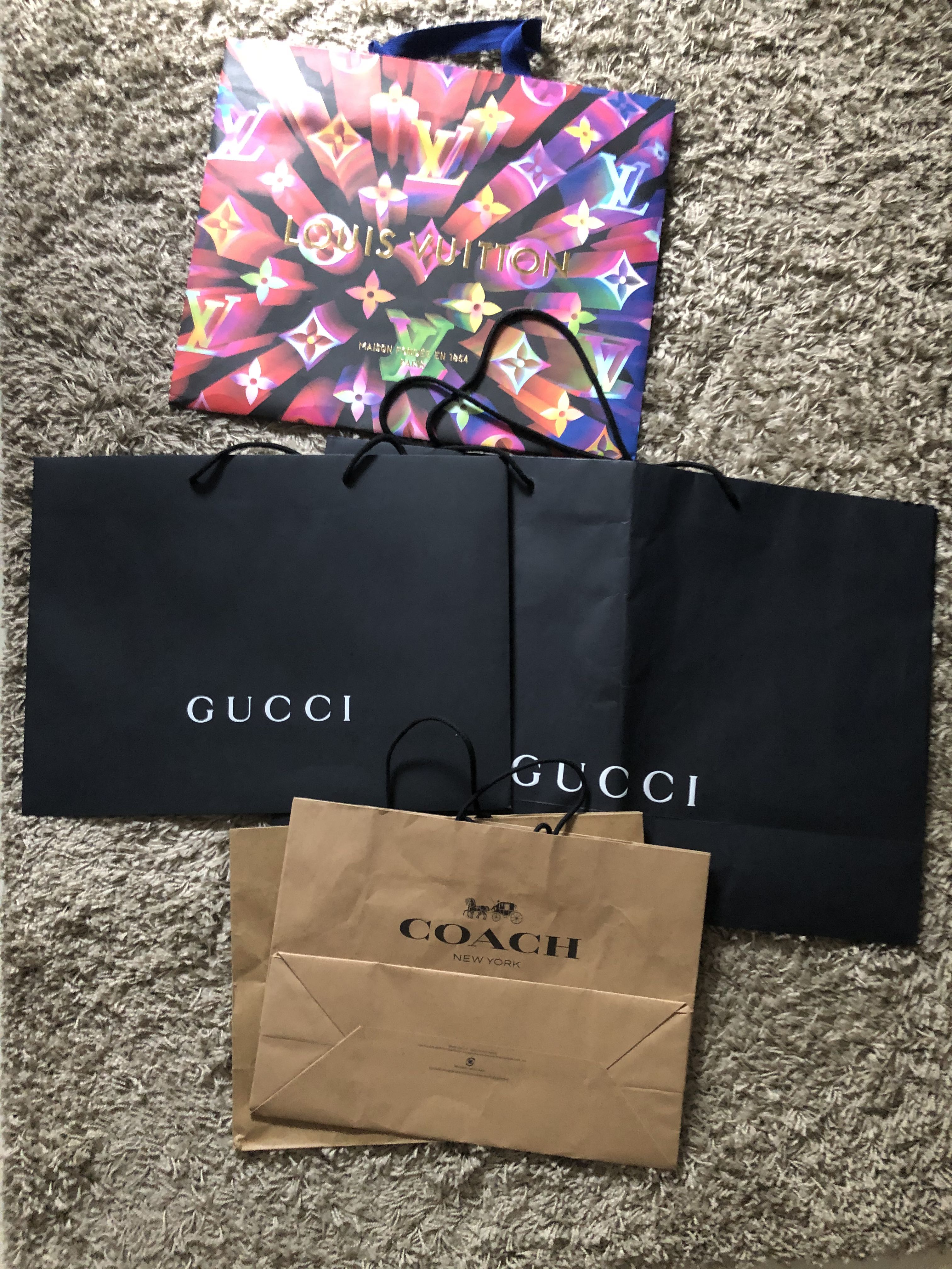 Louis vuitton lv gucci coach paper bags, Luxury, Accessories on Carousell