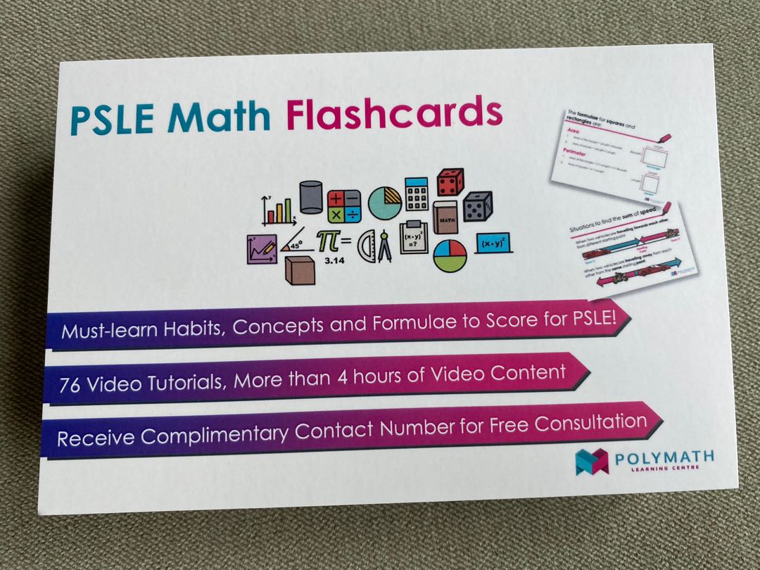 MATH Flashcards (PSLE MOE SYLLABUS), Hobbies & Toys, Books & Magazines ...