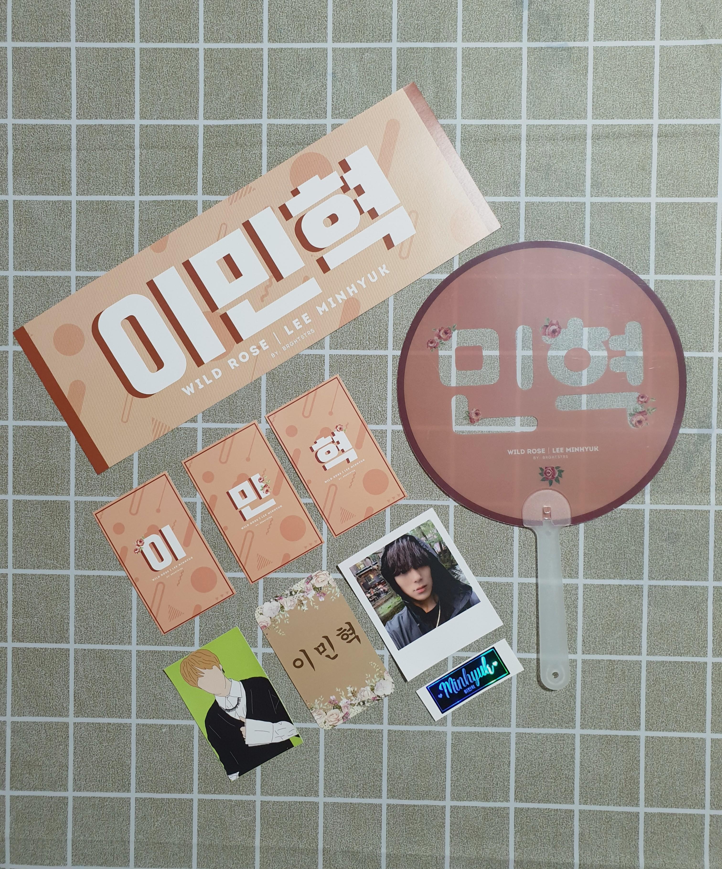 Monsta X Minhyuk Banner & Fan Fansupport FS Photocard Polaroid PC ...