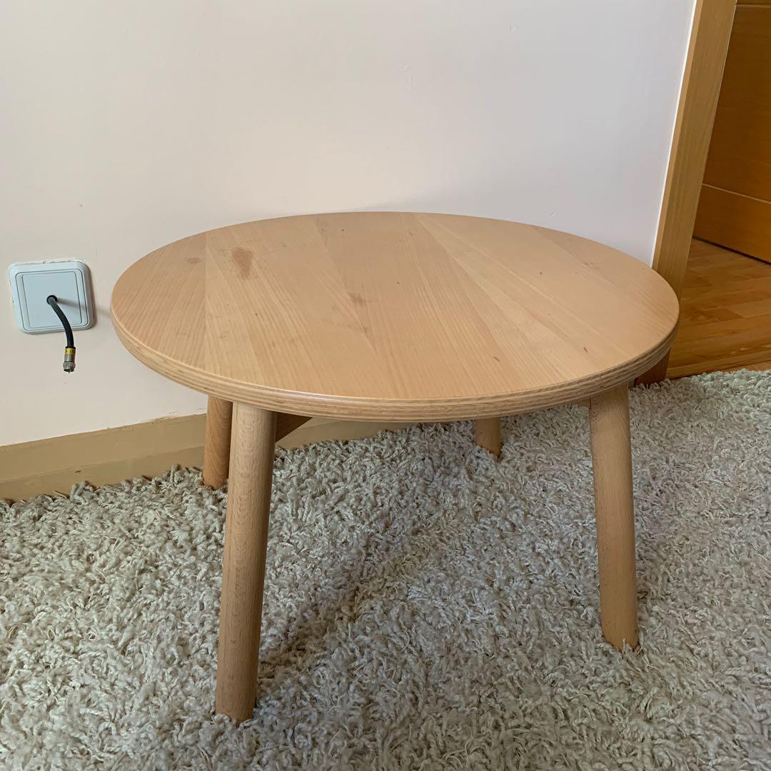 Muji Round Low Table in Oak, Furniture & Home Living, Furniture, Tables ...