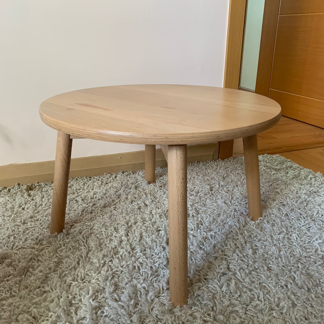 Muji Round Low Table in Oak, Furniture & Home Living, Furniture, Tables ...