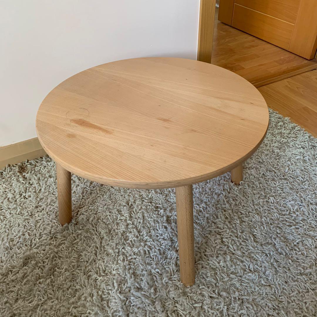 Muji Round Low Table in Oak, Furniture & Home Living, Furniture, Tables ...
