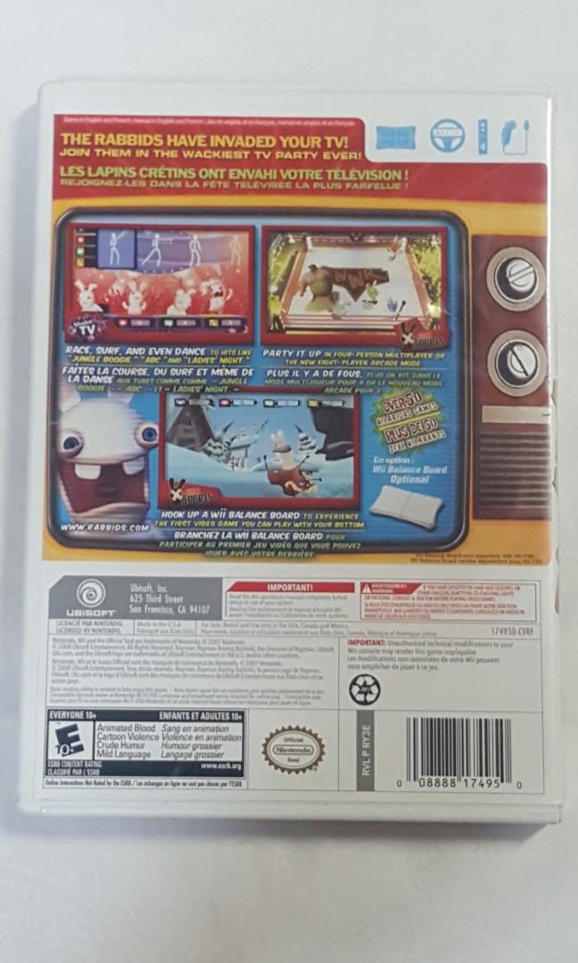 Nintendo Wii Rayman Raving Rabbids TV Party, Video Gaming, Video Games ...