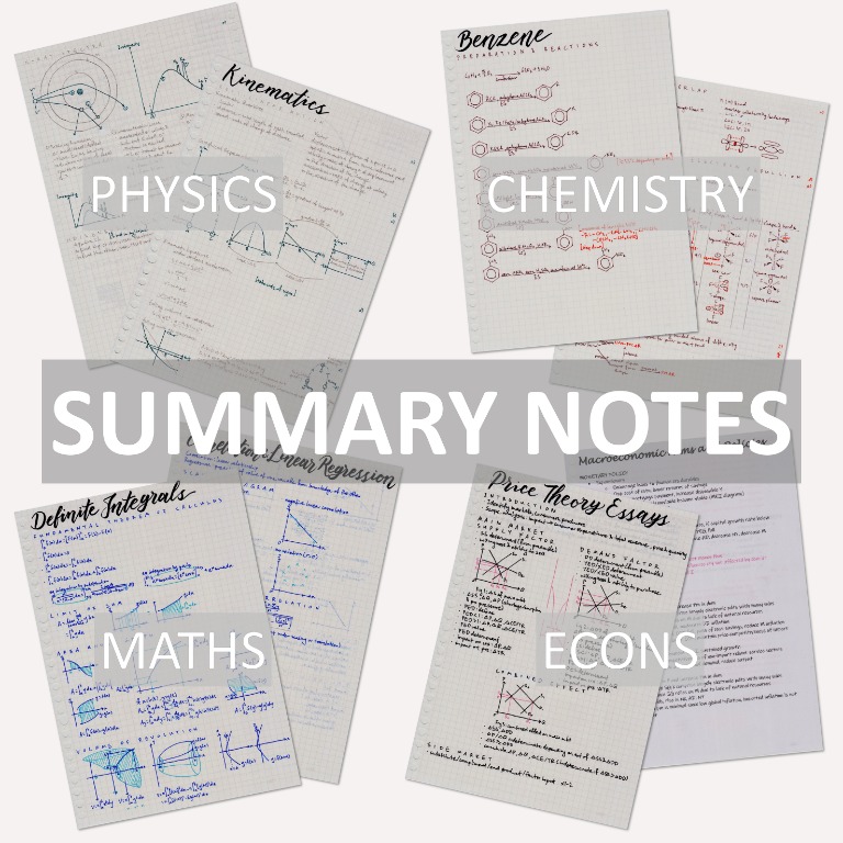 Notes for A Level H2 Phy Chem Math Econs, Books & Stationery, Textbooks ...