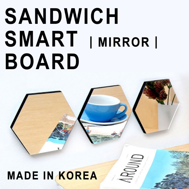 Sandwich Smart Board - Hexagon Mirror Silver Wall Decoration Ideas ...
