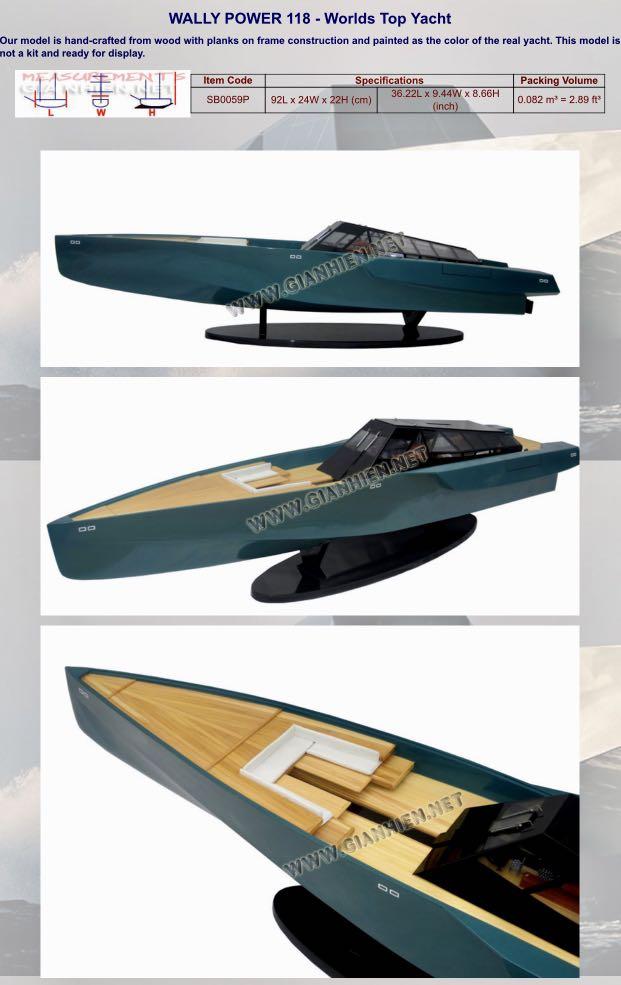 Wally 118 Modern Yacht scale down model, Hobbies & Toys, Memorabilia ...