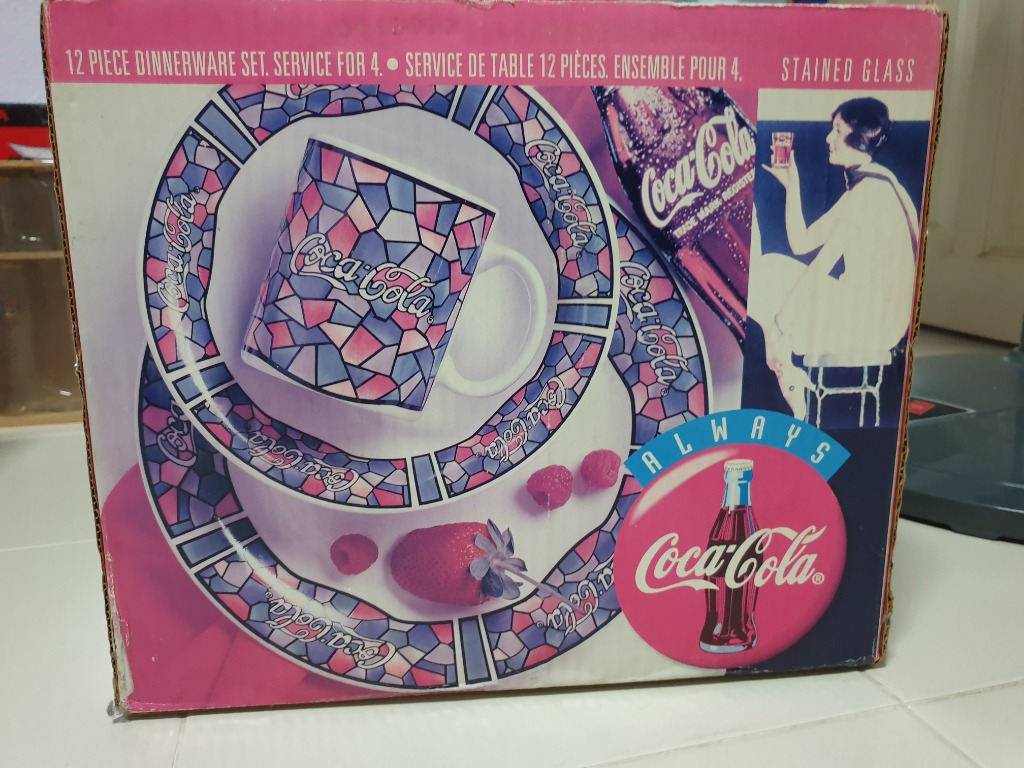 12pcs Coca-cola dinnerware set, Furniture & Home Living, Kitchenware ...