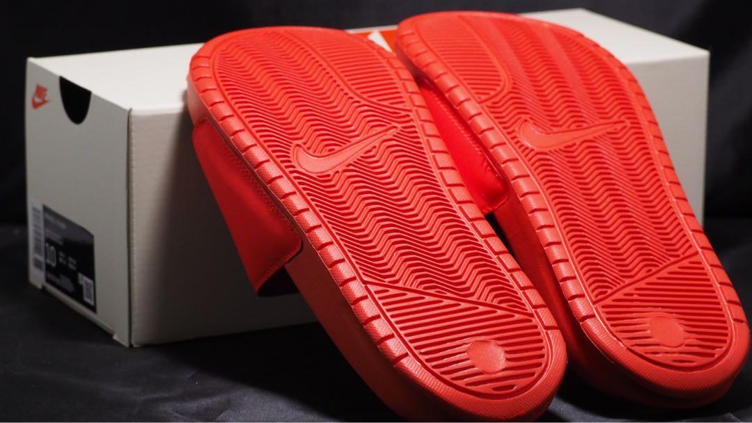 NIKE Benassi x Stussy - Habanero Red (US 10), Men's Fashion, Footwear ...