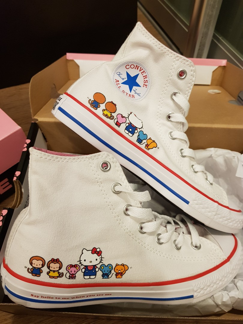 Converse x Hello Kitty High Top Sneakers, Women's Fashion, Footwear ...