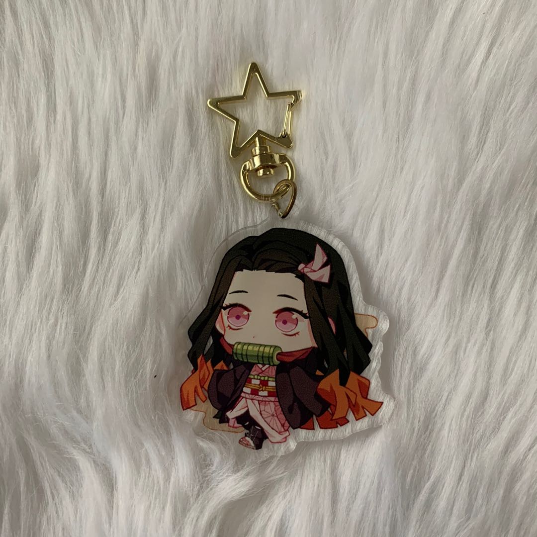 Demon Slayer Kimetsu no Yaiba Kamado Nezuko keychain, Hobbies & Toys ...