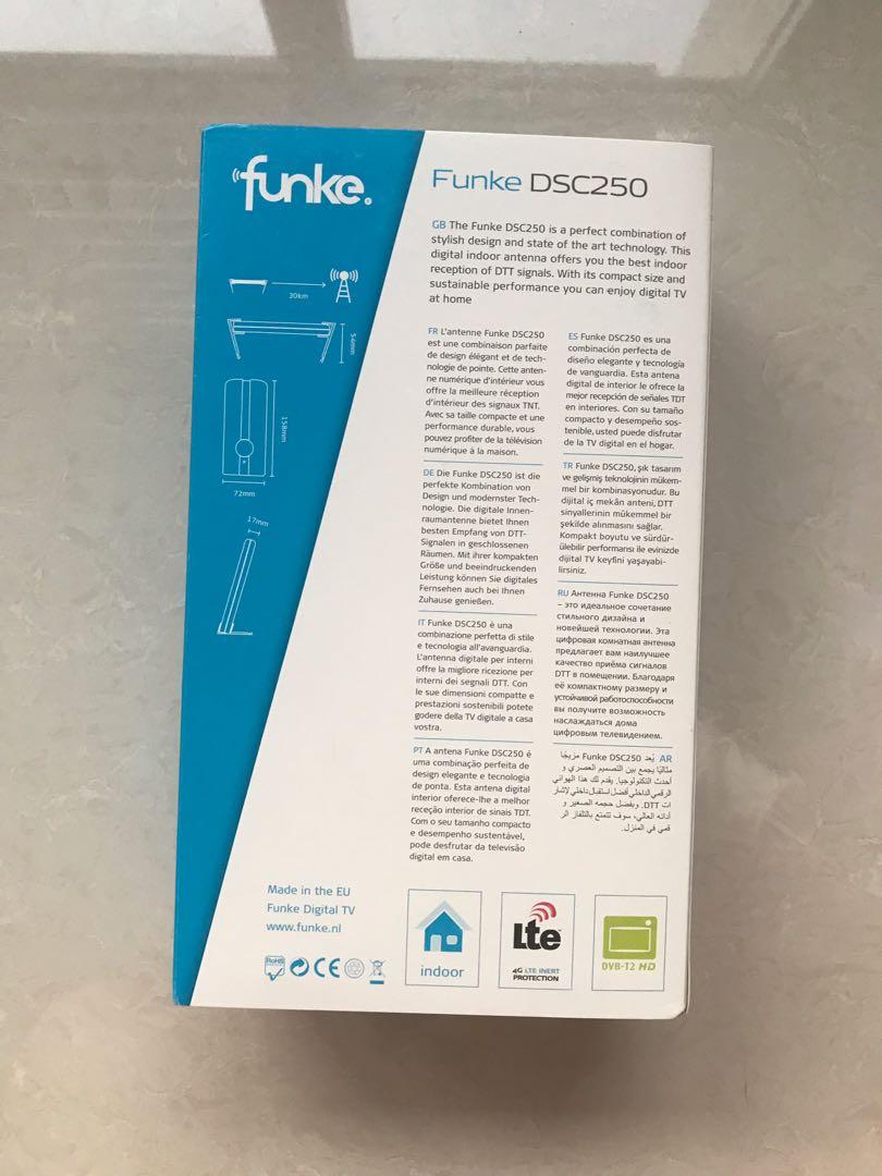 Funke DSC250 Active Indoor Antenna for Digital TV, TV & Home Appliances ...