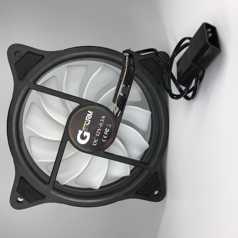 G-STORM LED Ring FAN BLAZE SLIM RAINBOW , 12V-0.3A, 120MM SIZE , Molex ...
