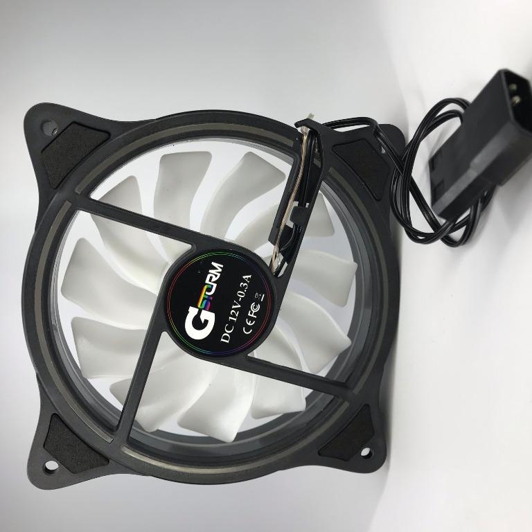 G-STORM LED Ring FAN BLAZE SLIM RAINBOW , 12V-0.3A, 120MM SIZE , Molex ...