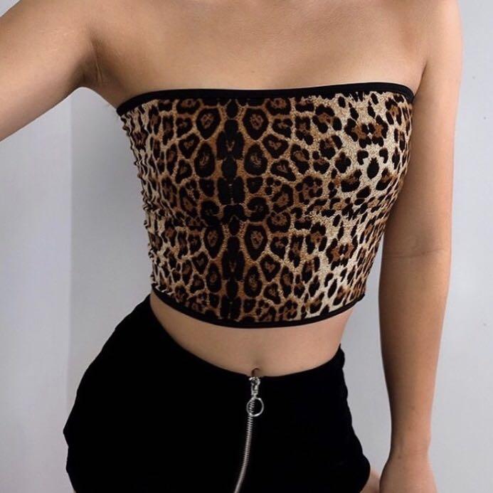 LEOPARD TUBE, Women's Fashion, Tops, Others Tops on Carousell