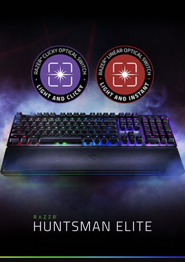 Razer Huntsman Elite keyboard + Razer metallic Keycap set(New ...